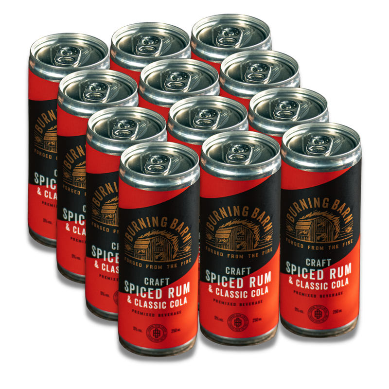 Burning Barn Spiced Rum & Cola Cans 12x250ml – Distillers Direct