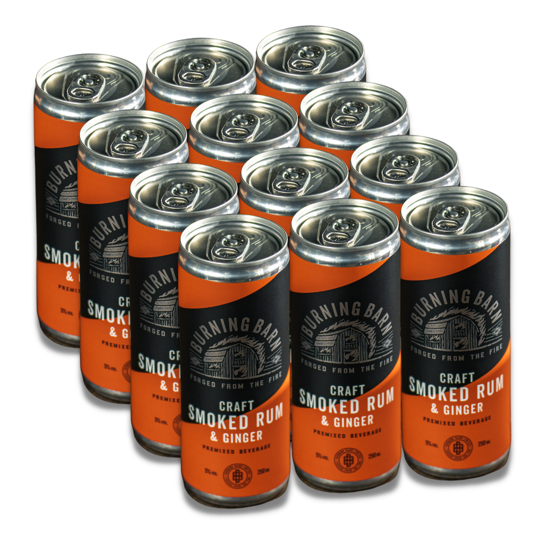 Burning Barn Smoked Rum & Ginger Cans 12x250ml – Distillers Direct
